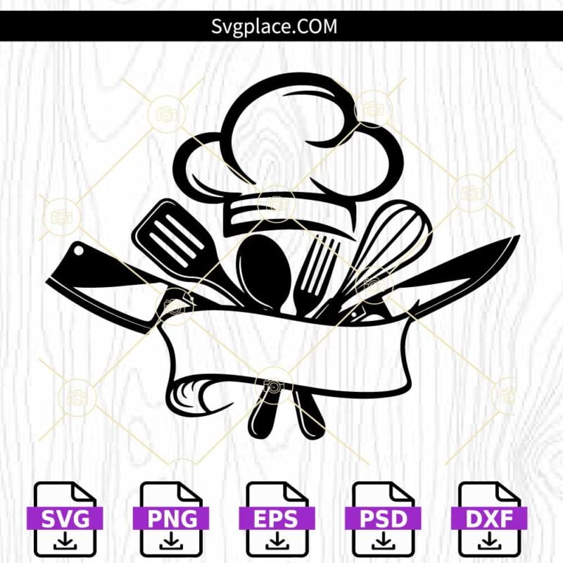 Chef logo name frame SVG, Chef Logo SVG, Restaurant Logo Svg, Cooking Svg