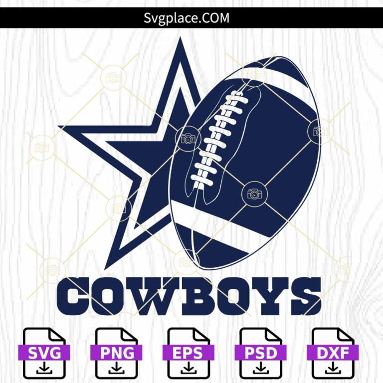 Cowboys Ball and Star Svg, Cowboys Football SVG, Cowboys svg, Cowboys ...