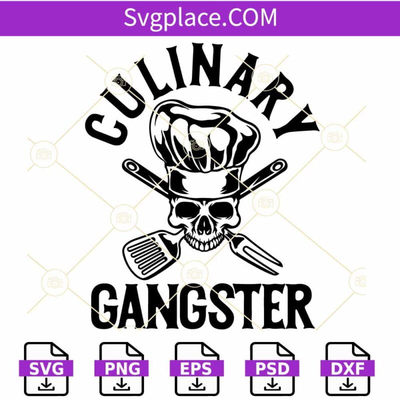 Culinary Gangster SVG, Kitchen SVG, , Funny Chef Svg, Culinary Gang Svg