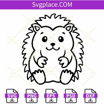 Hedgehog Outline SVG, Hedgehog SVG, Hedgehog Clipart svg, Hedgehog ...