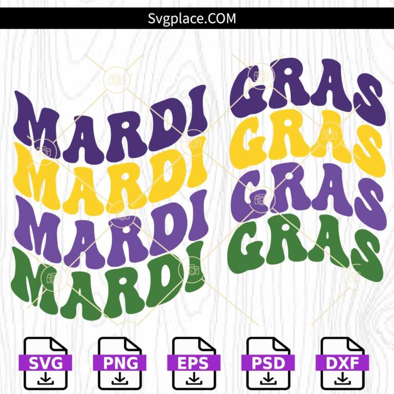 Mardi Gras Retro SVG, Mardi Gras SVG, Stacked Mardi Gras SVG. Louisiana SVG