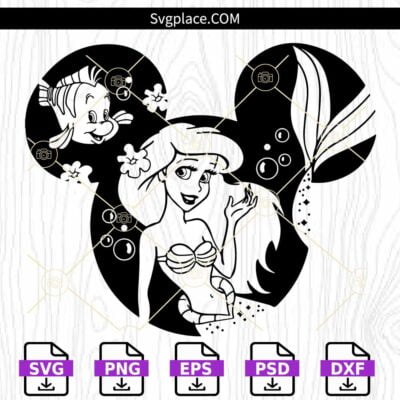 Princess Ariel Disney SVG, Disney Ariel SVG, Disney princess svg