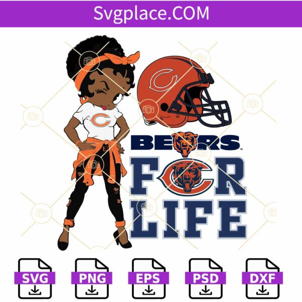 Betty Boop bears football SVG, Betty Boop Chicago Bears SVG, Bears ...