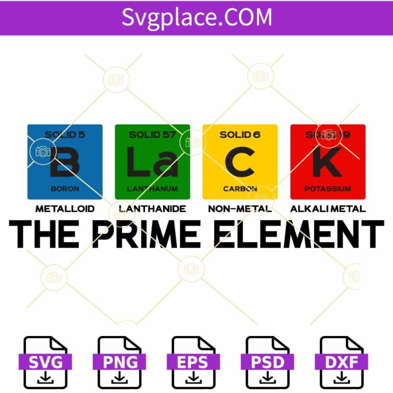 Black the prime element SVG, black periodic table SVG, Juneteenth svg ...