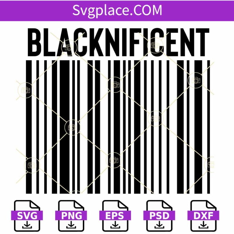 Blacknificent barcode SVG, Black Girl magic svg, black svg, Dope Svg ...