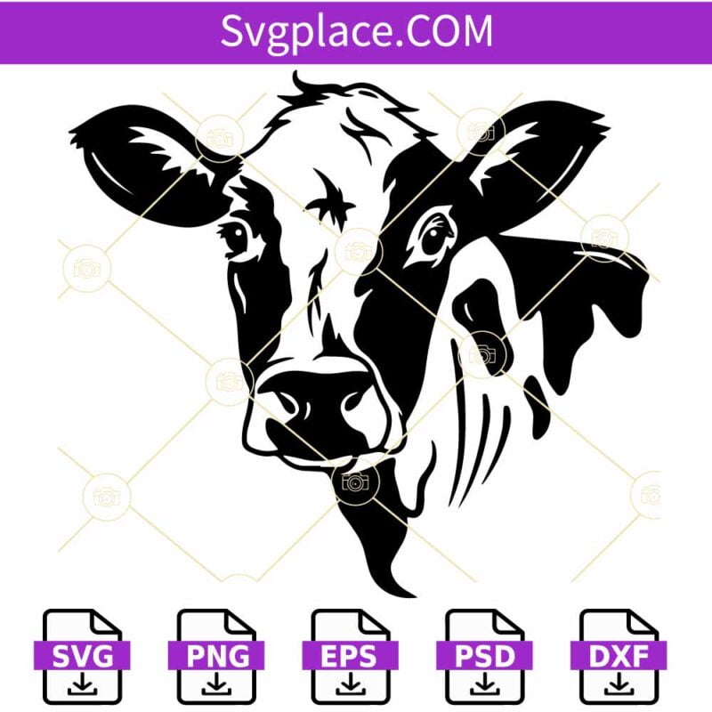 Cow Face SVG, Cow svg, Cow Head SVG, Heifer svg, Farmhouse Animal svg ...