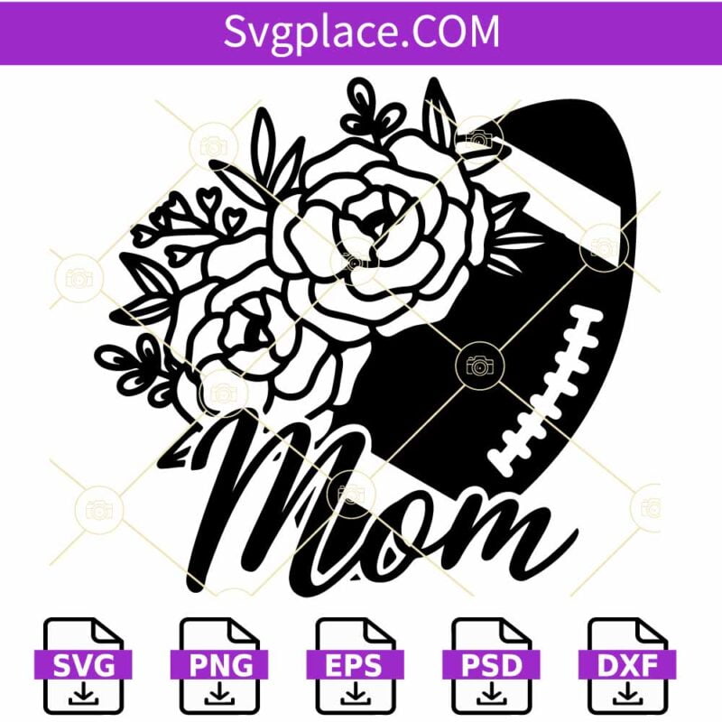 Floral football mom svg, Football Mama svg, Football Mom svg, Football ...