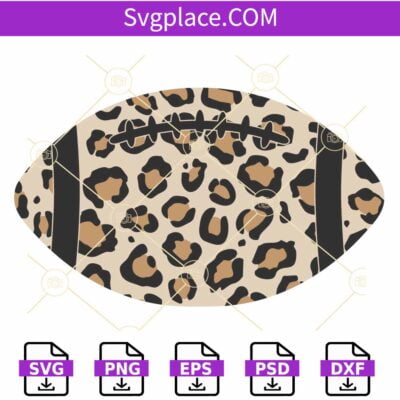 Leopard print football svg, Leopard Football svg, Football Mascot svg