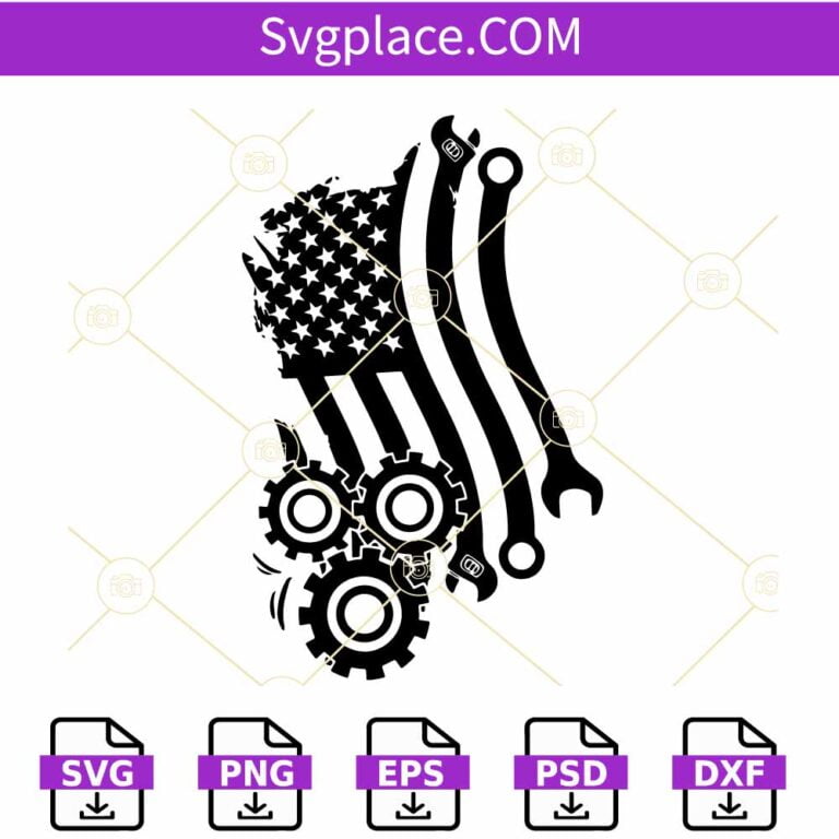 Mechanic American flag SVG, American Mechanic svg, Mechanic Flag svg