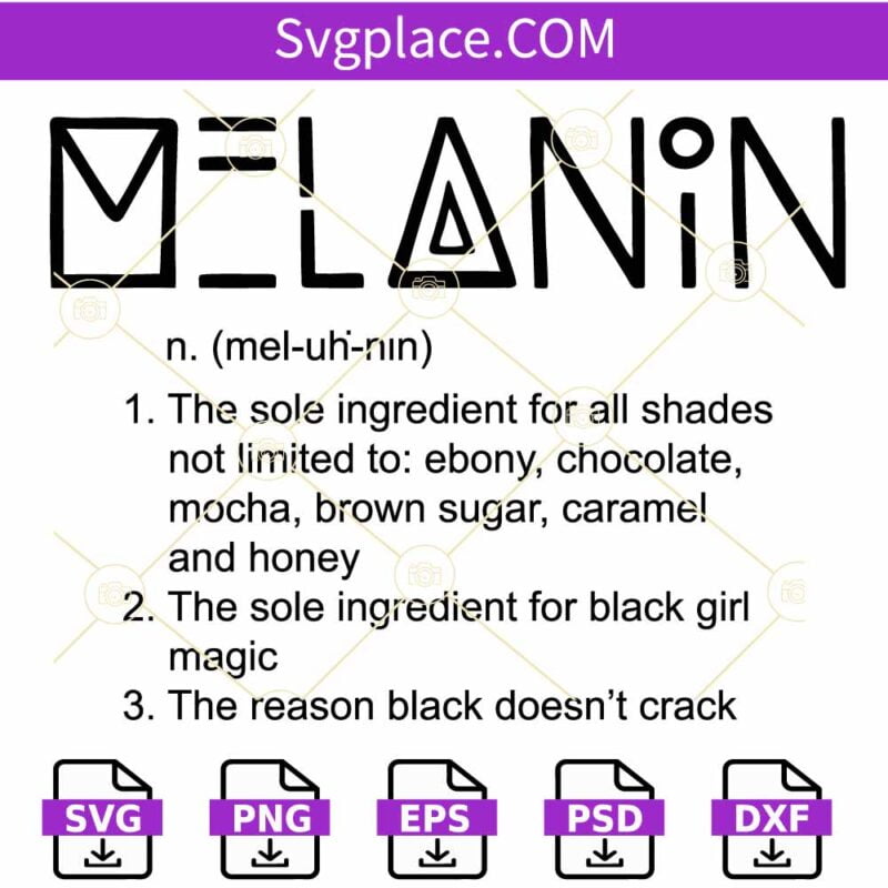 Melanin definition SVG, melanin svg, Black woman svg, Black Girl Magic Svg