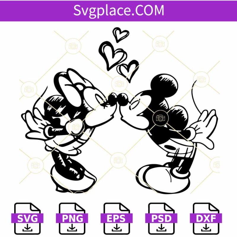 Mickey and Minnie sketch love SVG, Disney Couple svg, Mickey and Minnie ...