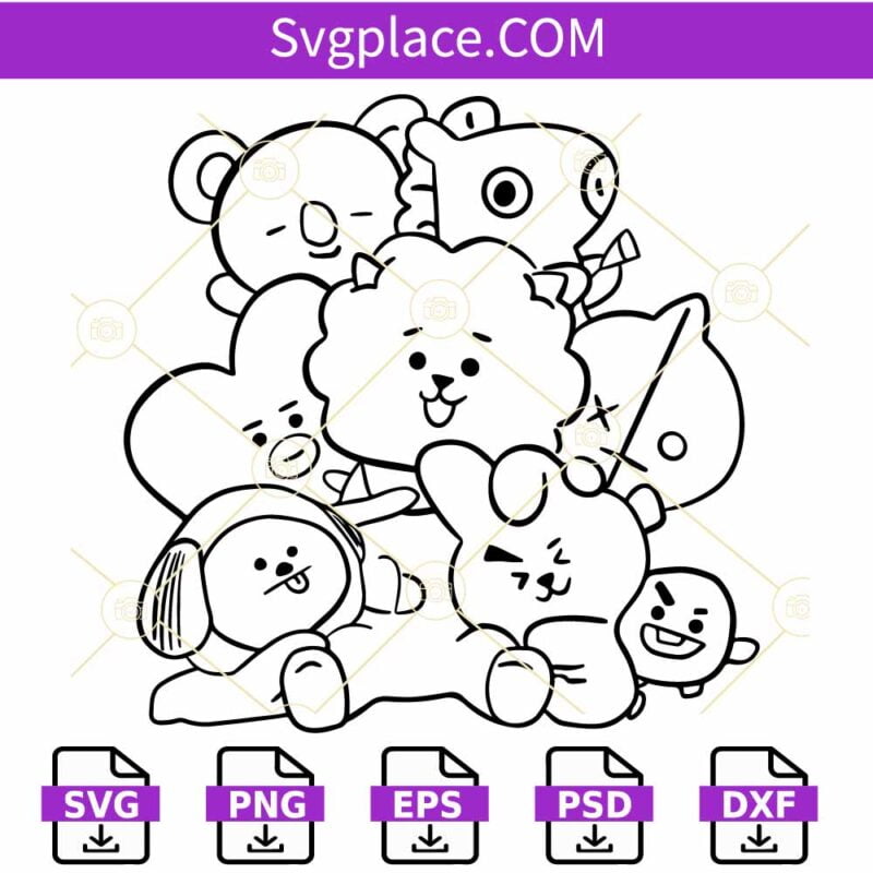 BTS friends SVG, Bts Svg, Love Bts Svg, BTS Friends PNG, Bangtan Boys SVG