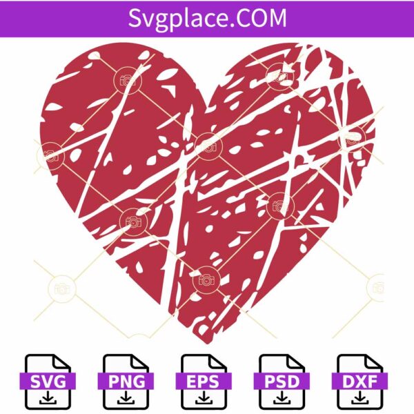 Grunge Heart SVG, Grunge Valentine Heart SVG, Valentine’s Day Heart SVG