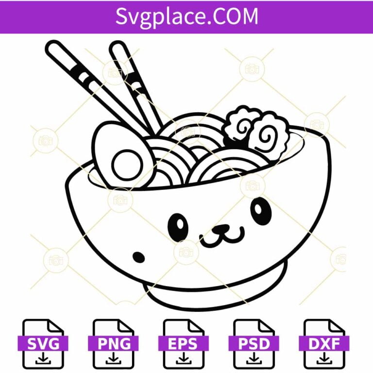 Ramen noodle cartoon SVG, Ramen svg, Noodles Svg, japanese svg